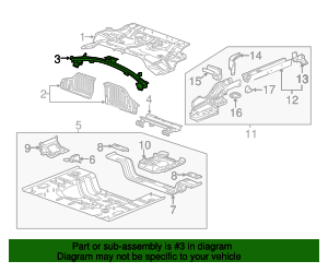 2011-2016 GM Number 3 Floor Panel Cross Bar 22745842 | Awesome Parts