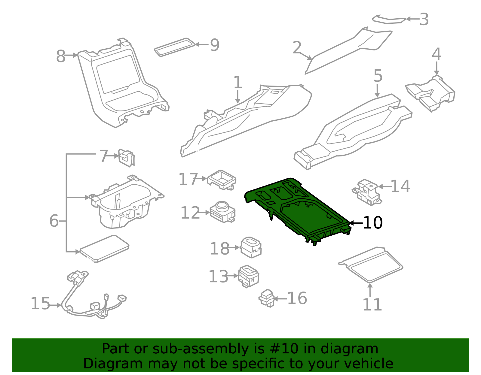 Genuine OEM Shift Panel Part# 92122SJ200 Fits 2019-2024 Subaru Forester ...