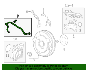 Genuine Toyota Vacuum Hose part# 44773-WB001 for 2016-2020 Toyota ...