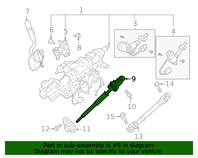 Genuine OEM Ford Part - Upper Shaft HC3Z-3E751-F | Genuine OEM Ford ...