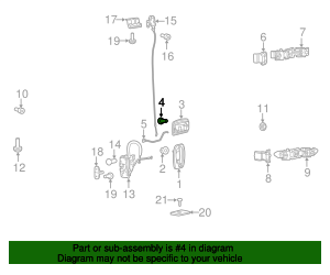 2014-2021 Ram Handle, Inside Screw - Passenger Side (RH) 6511276AA ...