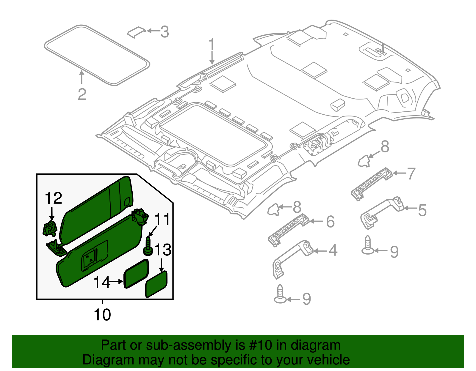 OEM Porsche Sun-Visor (958731552122w0) 2011-2018 Porsche Cayenne | OEM ...