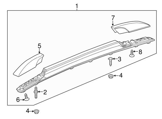 2020-2022 Chevrolet Trax Passenger Side Luggage Carrier Rail 42737477 ...