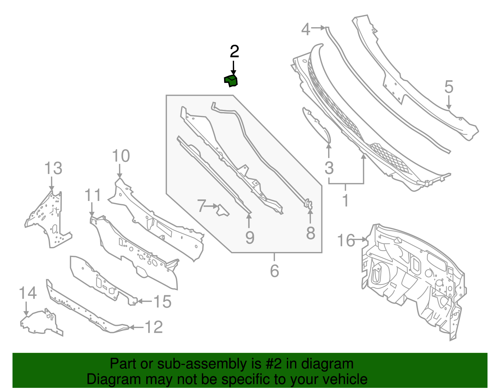 2015-2025 Nissan Cowl Grille Clip 66820-4CC5A | Burien Nissan Parts