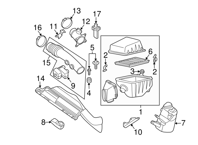 2004-2008 Nissan Air Cleaner Assembly Bolt 16516-5Y70A | My Nissan Part.com