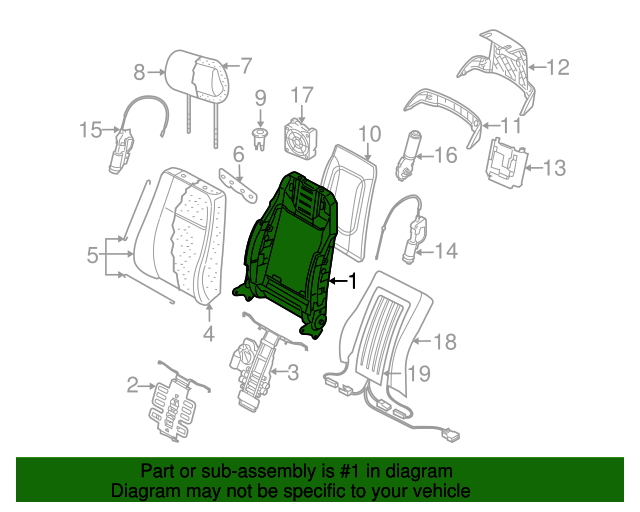 2004-2010 Audi Seat Back Frame 4E0-881-511-B | Audi USA Parts