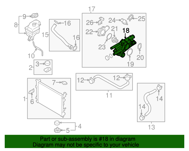 2012-2016 Kia Thermostat Housing 25620-2G545 | TascaParts.com