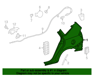 Toyota OEM Quarter Panel Part# 61601-47111 | OEM Vehicle Parts