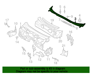 1995-2001 BMW Cowl Top Panel 51718125477 | OEM Parts Online