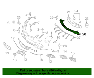 207-885-00-65 - Bumper Cover Reinforcement 2010-2013 Mercedes-Benz ...