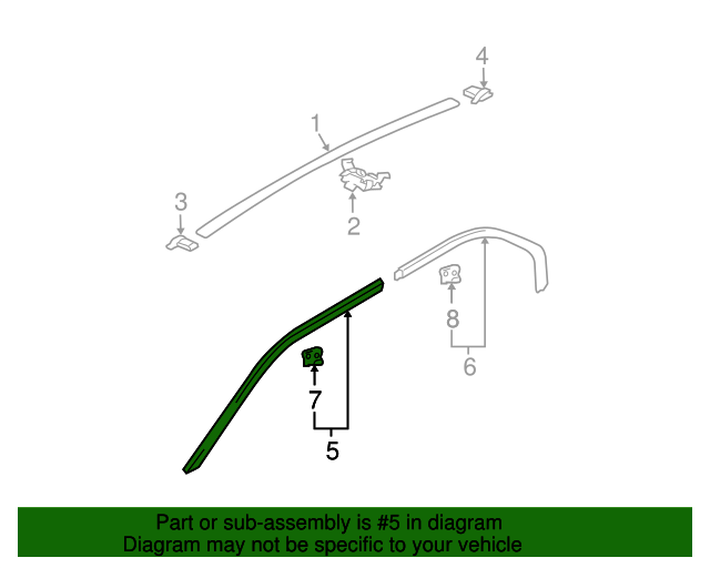 2002-2005 Hyundai Sonata Drip Molding 82850-3D000 | OEM Parts Online