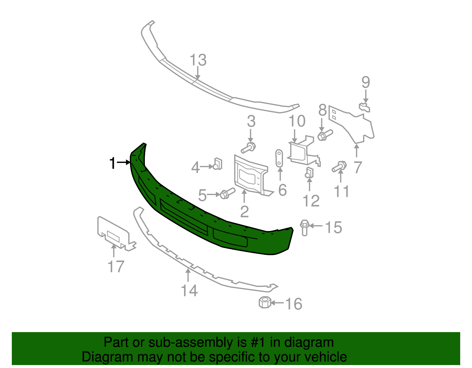 8C3Z-17757-B - Bumper 2008-2010 Ford | Ford Parts Direct