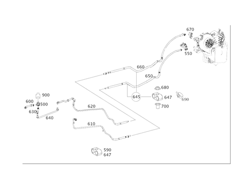 Heating Water Lines for a/C System in Rear for 2009 Mercedes-Benz R 350 ...