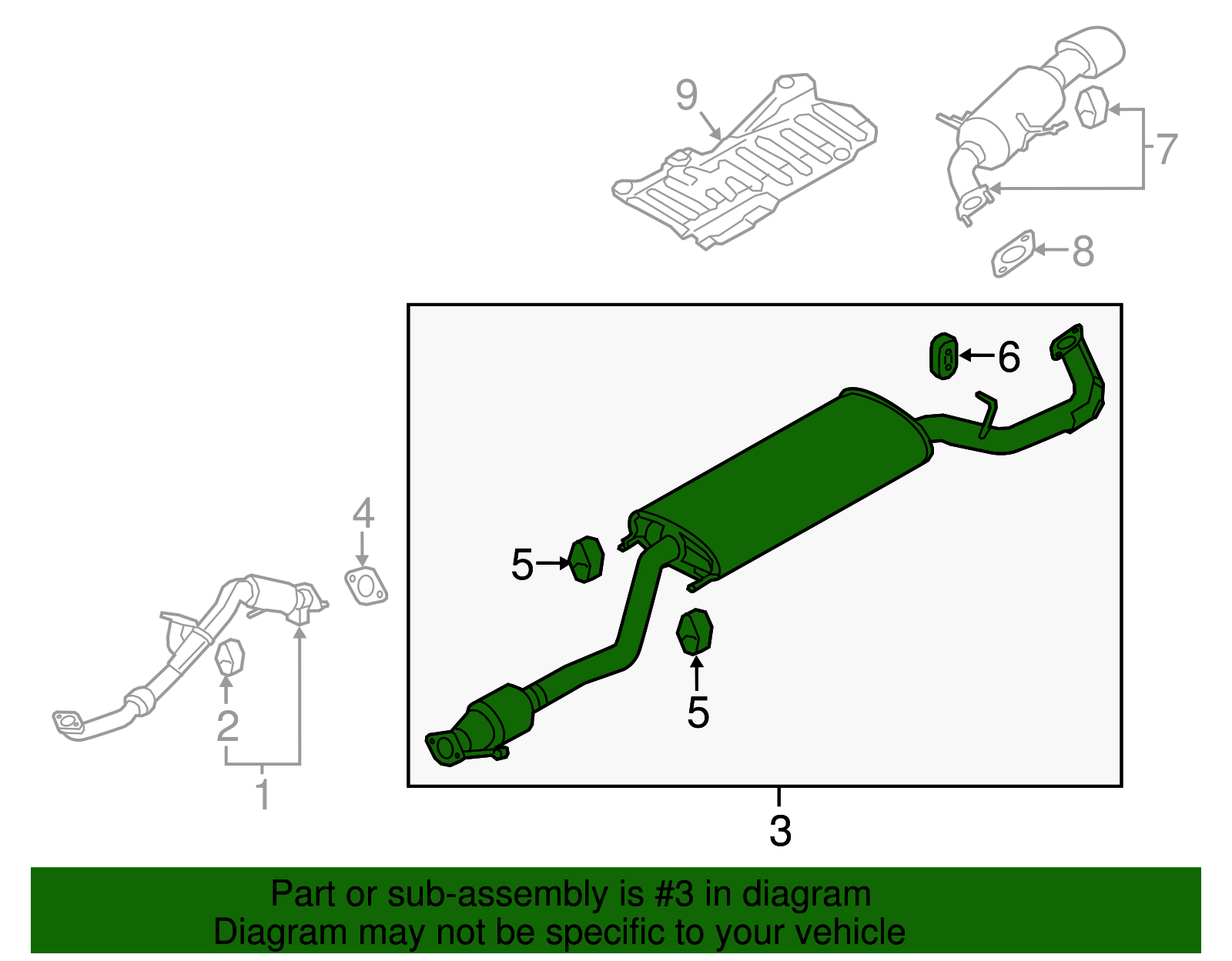 2014-2015 Kia Sorento Muffler & Pipe 286004z300 | Retail Performance ...