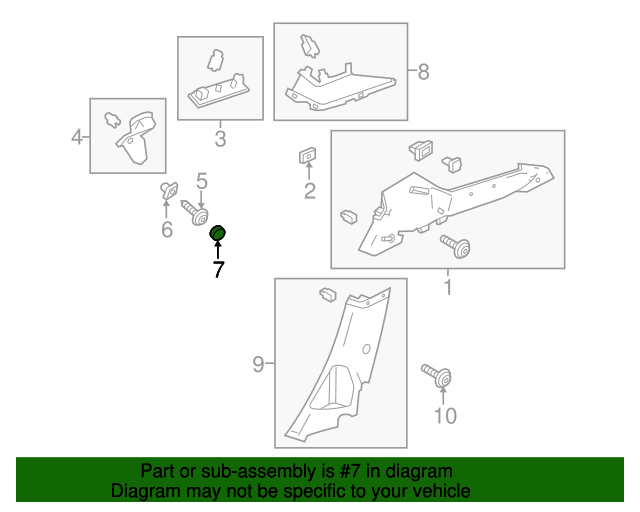 2012-2018 Ford Focus Pillar Trim Plug cv6z58672a40ba | TascaParts.com