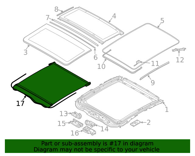 2020-2023 BMW Sunroof Cover 54-10-9-466-556 | AutoNationParts.com
