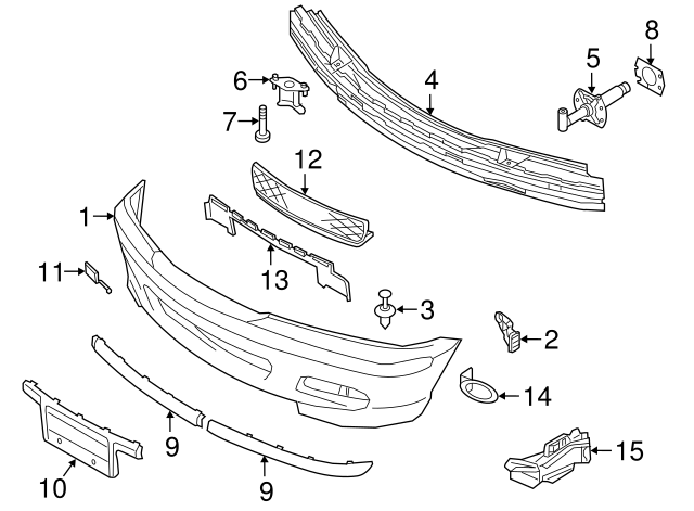 51-11-8-195-289 - Bumper Trim 1999-2005 BMW | AutoNationParts.com