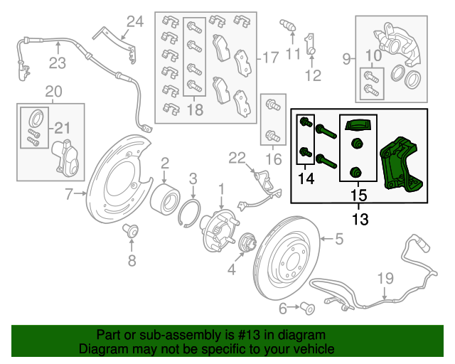 Genuine OEM Caliper Mount Part# LR063293 Fits 2015-2017 Land Rover ...