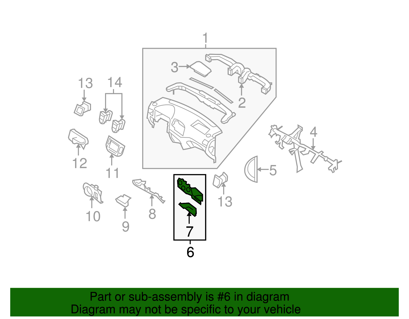 2007 Hyundai Accent Center Panel 84730-1E200-CH | Hyundai Wholesale Direct