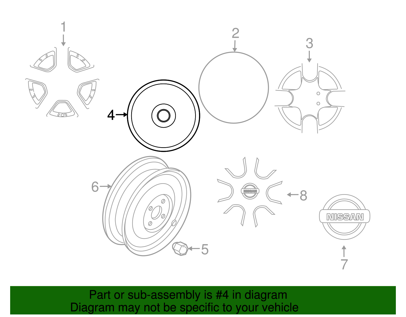 2005-2017 Nissan Frontier Wheel, Steel 40300-EA000 | Temecula Nissan Parts