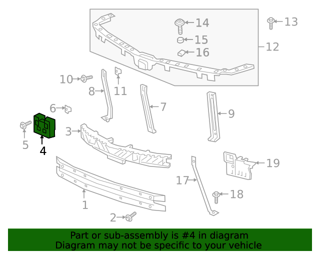 2020-2021 Cadillac XT6 Bumper Impact Absorber 84568782 | GMPartsDirect.com