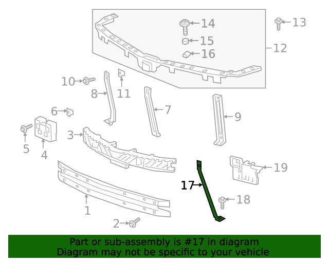 2020-2024 Cadillac XT6 Front Bumper Fascia Lower Bracket 84573368 GM ...