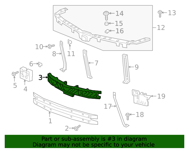 2020-2024 Cadillac XT6 Front Bumper Fascia Energy Absorber 84605423 GM ...