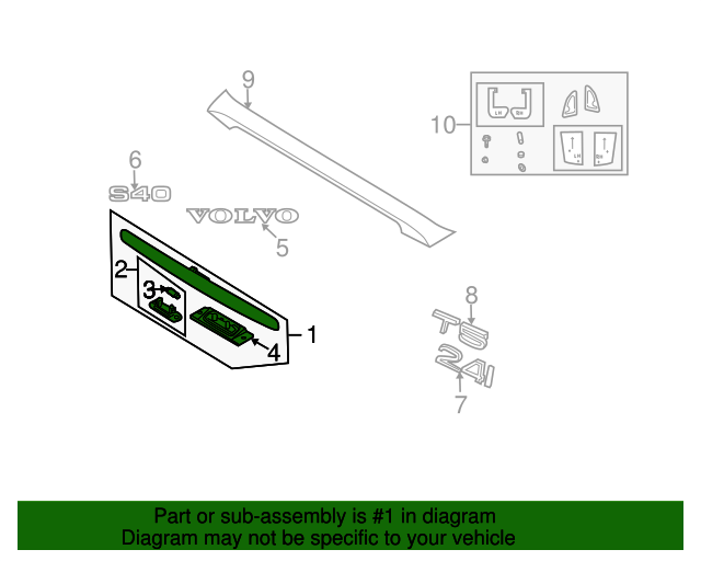 39884945 - Handle - 2009-2011 Volvo S40 | Volvo OEM Parts Direct