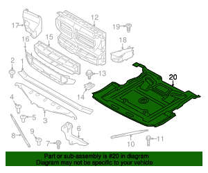 51-75-8-035-943 - Radiator Support Splash Shield 2010-2017 BMW ...