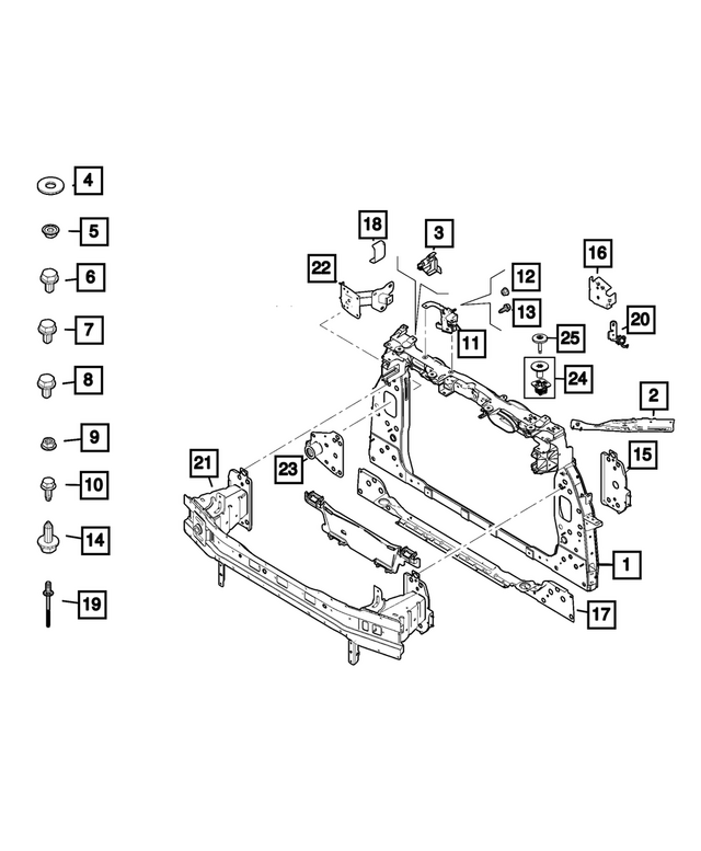 2023-2025 Mopar Radiator Bracket 68443369AA | Mopar eStore