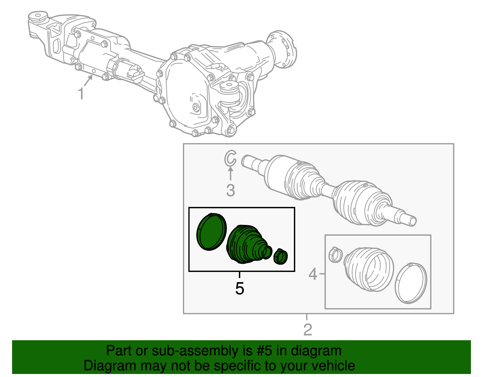 2015-2022 GM Front Wheel Half-Shaft Tri-Pot Boot Kit with Clamps and ...