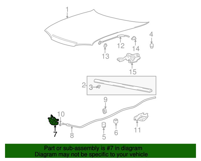 81130-25010 - Hood Latch 2003-2005 Hyundai Accent | AutoNationParts.com