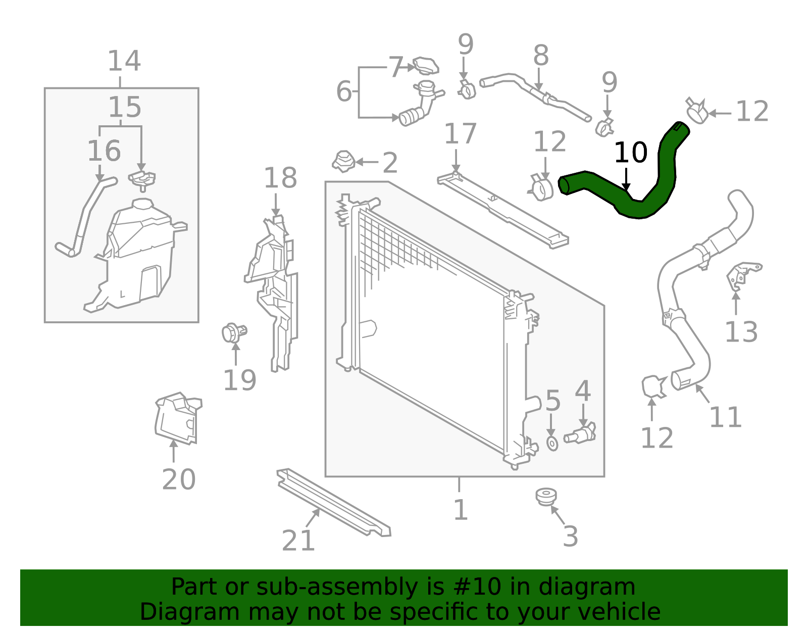 2018-2024 Toyota Radiator Hose 16572-F0010 | Retail Performance Auto Parts