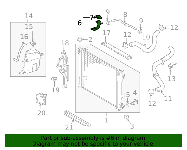 2019-2024 Toyota Camry Engine Coolant Filler Neck 16897-F0011 ...