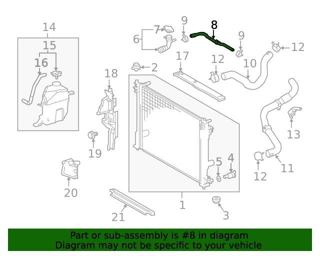 2018-2020 Toyota Camry By-Pass Hose 16282-F0010 | Toyota Parts Center