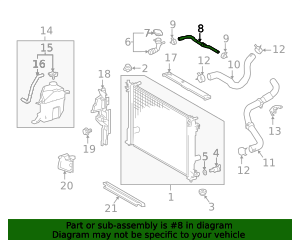 16282-F0010 - By-Pass Hose - 2018-2023 Toyota | OEM Genuine Toyota Parts