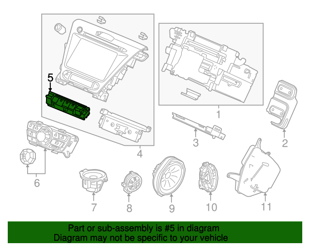Genuine OEM Acura - Dash Control Unit Part# 39544-TZ5-A14 | Acura Parts ...