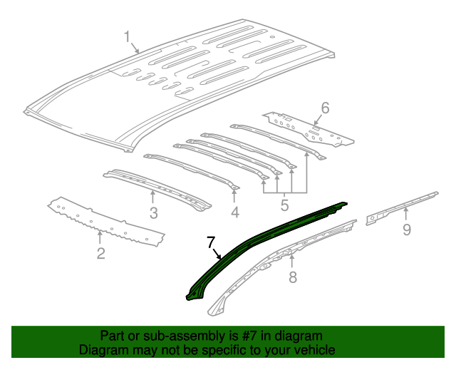 2018-2021 Chevrolet Traverse Roof Rail 84470354 | TascaParts.com