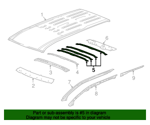 2018-2022 GM Roof Panel Bow 84207152 | GMPartsDirect.com