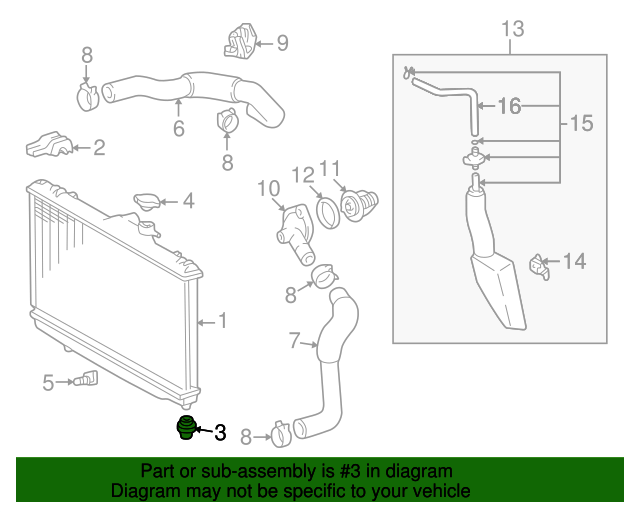 1998-2002 Toyota Corolla Radiator Assembly Lower Insulator 90916-04006 ...