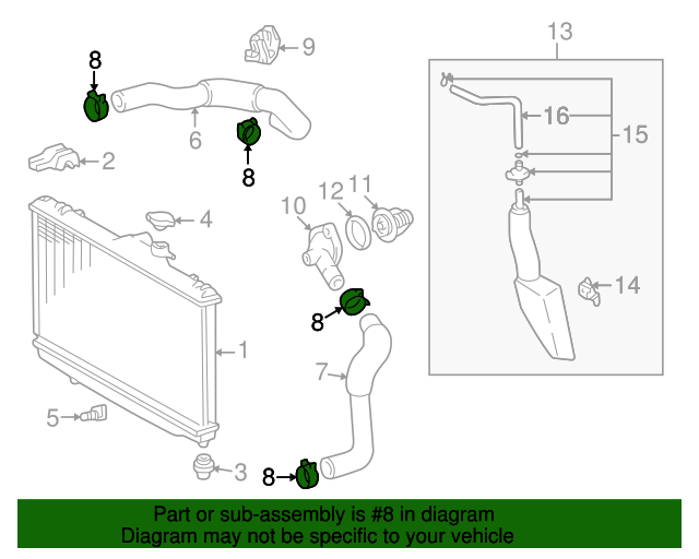 90467-34004 - Hose Clamp - 1990-2014 Toyota | OEM Genuine Toyota Parts