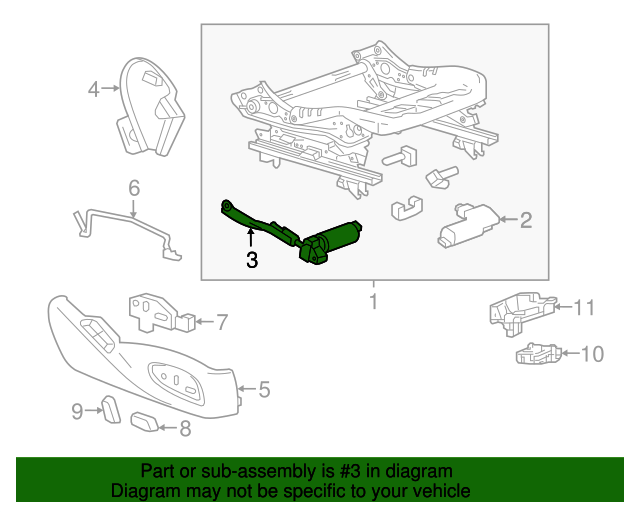 2016-2021 GM Passenger Seat Adjuster Vertical Actuator 13598762 ...
