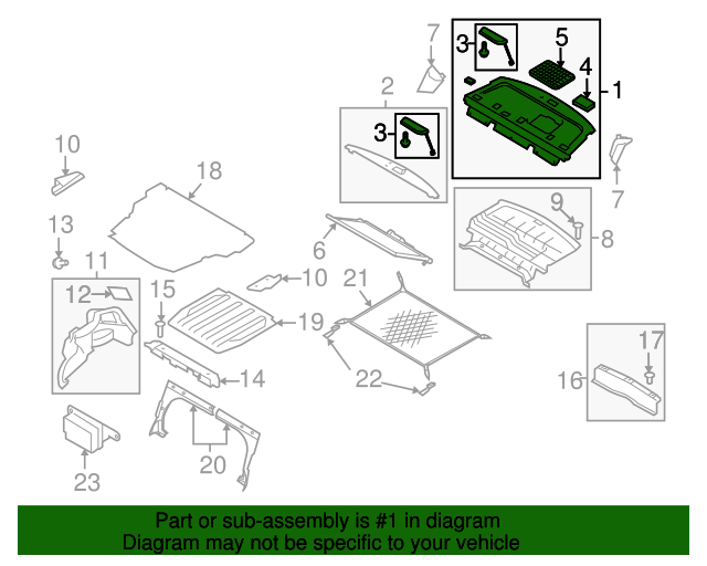 85610-3L373-WK - Package Tray Trim 2009-2011 Hyundai Azera ...