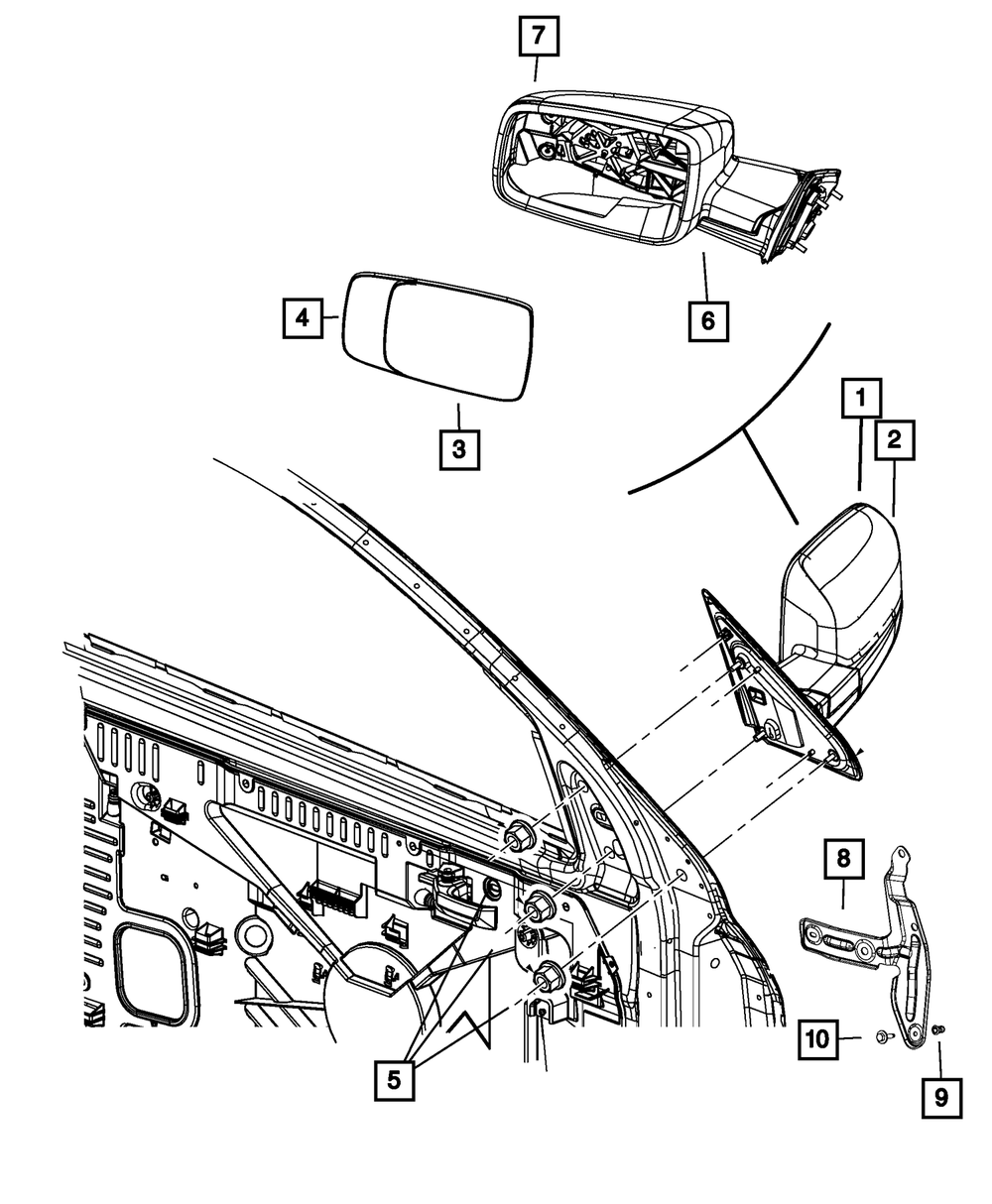 2010-2017 Mopar OEM NEW Mopar 11-19 Ram 1500 2500 3500 Mirror ...