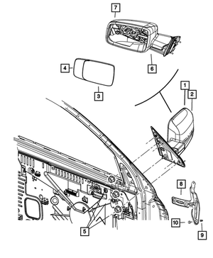 2009-2022 Mopar Mirror Replacement Glass, Left 68050299AA | My Mopar Parts