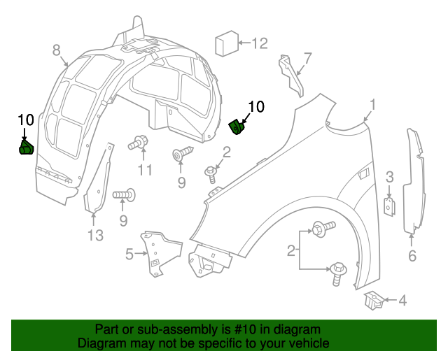 2016-2019 Buick Cascada Fender Liner Grommet 90589616 | GMPartsDirect.com