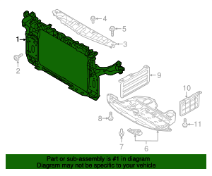 64101-3W000-DS - Radiator Support 2011-2016 Kia Sportage | Kia.Parts Store