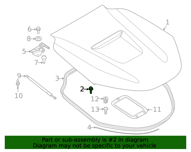51-24-7-355-957 - Trunk Lid Bumper - 2019-2020 BMW i8 | Buy BMW Parts Now
