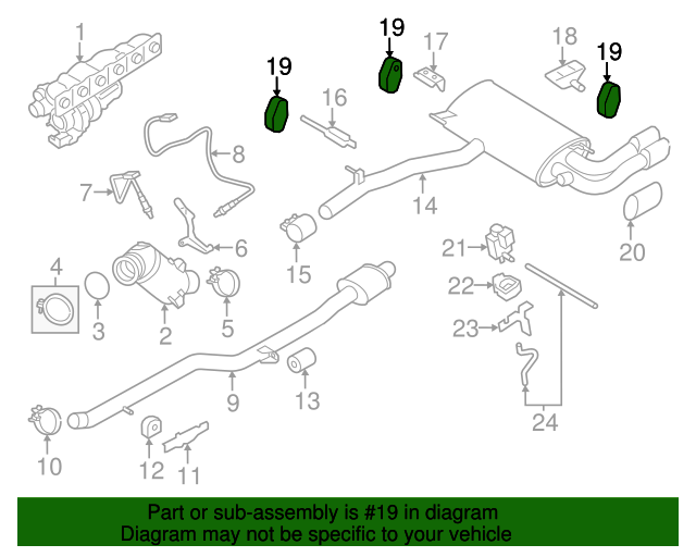 18208513515 - 2015-2018 BMW Rear Muffler Isolator (18-20-8-513-515 ...