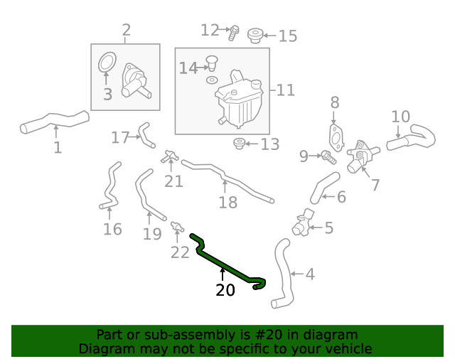 2016-2023 Toyota Engine Coolant Hose 16264-37130 | OEM Parts Online